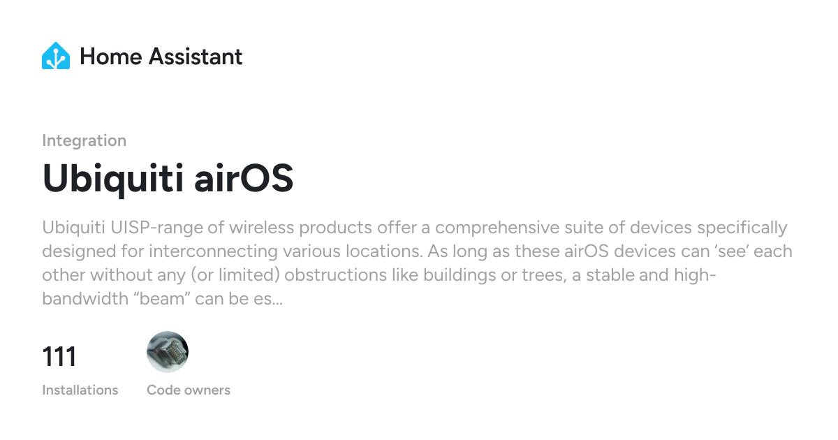 Ubiquiti airOS - Home Assistant