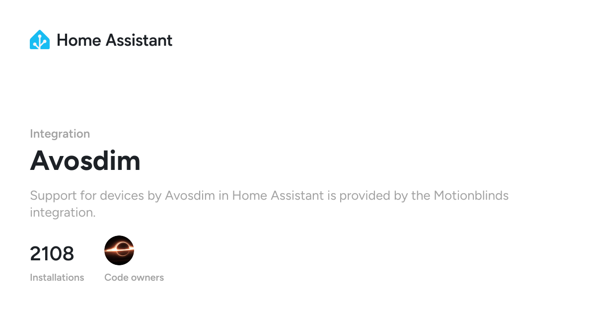 Avosdim - Home Assistant