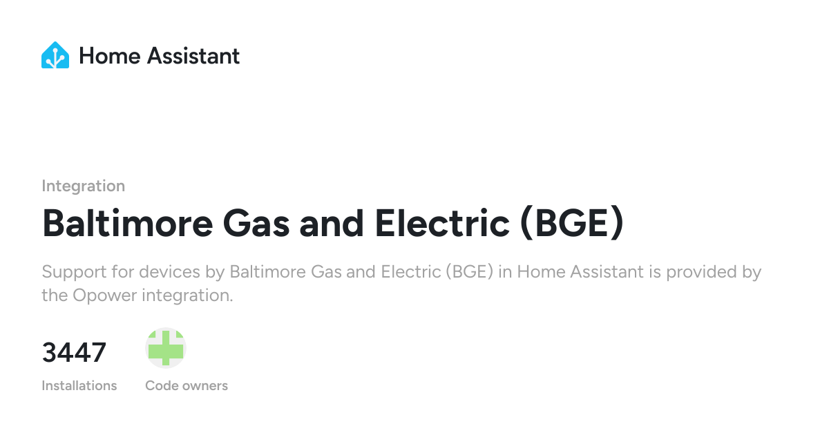 Baltimore Gas and Electric (BGE) - Home Assistant