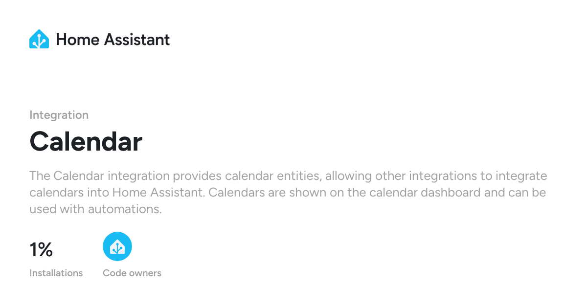 Calendar - Home Assistant