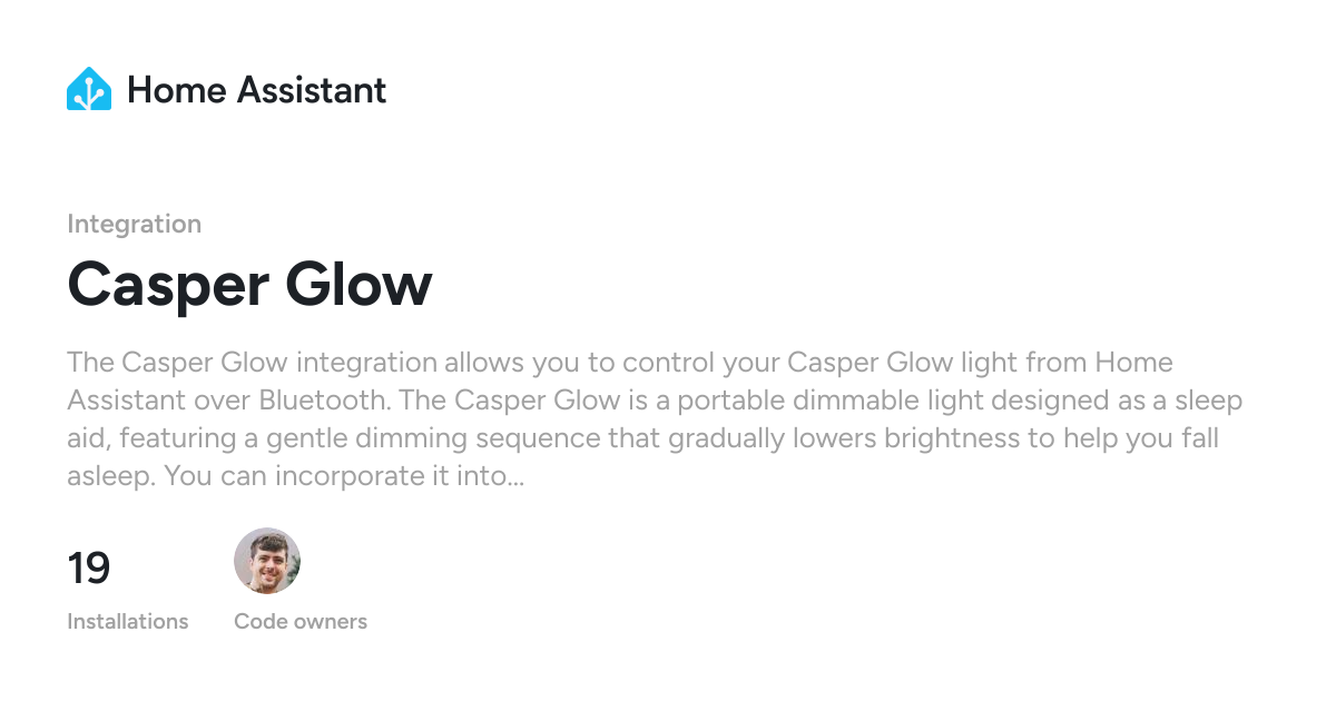 Casper Glow - Home Assistant