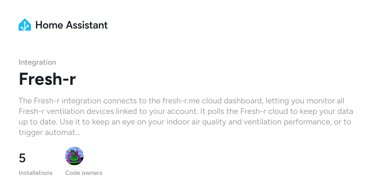 Fresh-r - Home Assistant