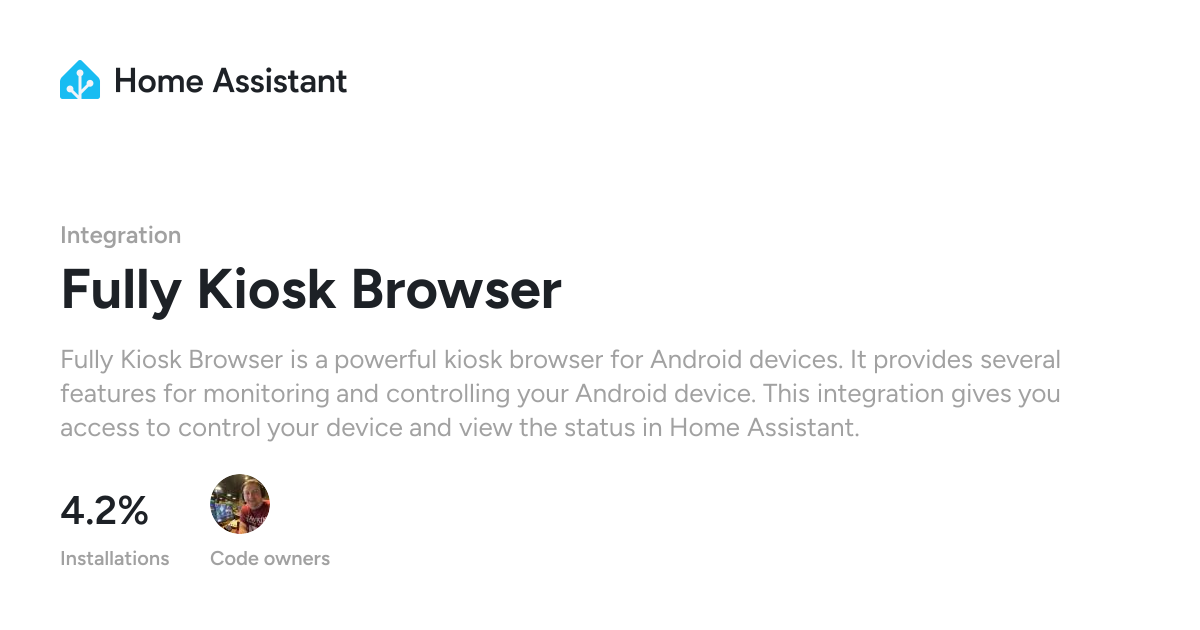 Fully Kiosk Browser - Home Assistant