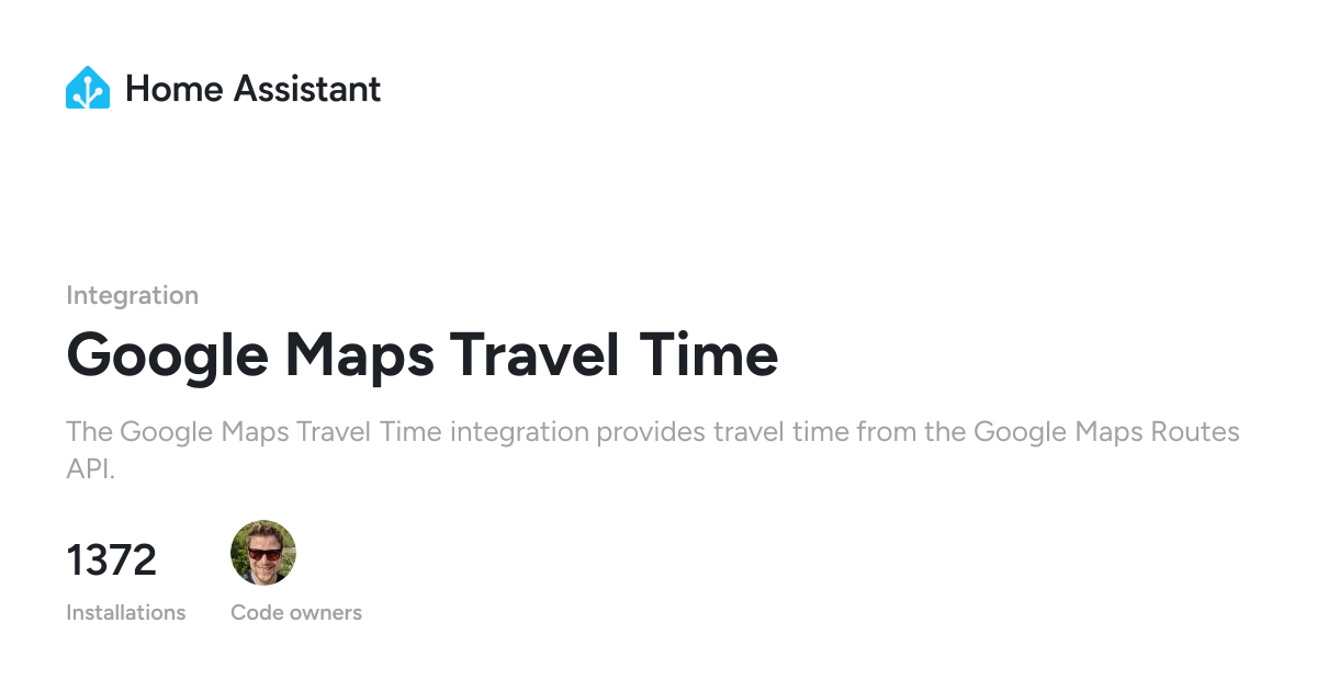 Google Maps Travel Time - Home Assistant