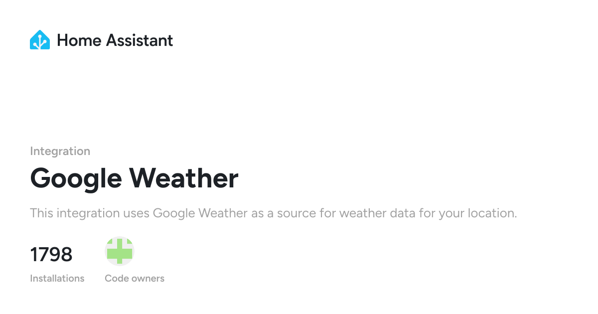 Google Weather - Home Assistant