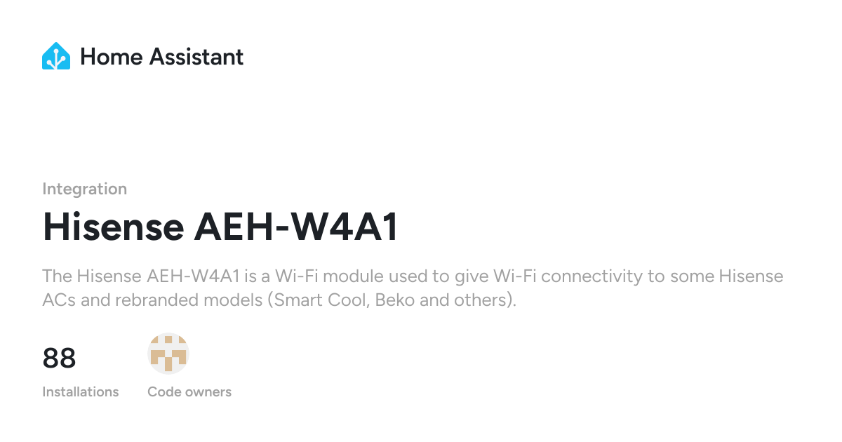 Hisense AEH-W4A1 - Home Assistant