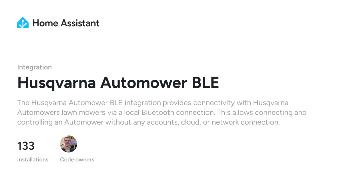Husqvarna Automower BLE - Home Assistant