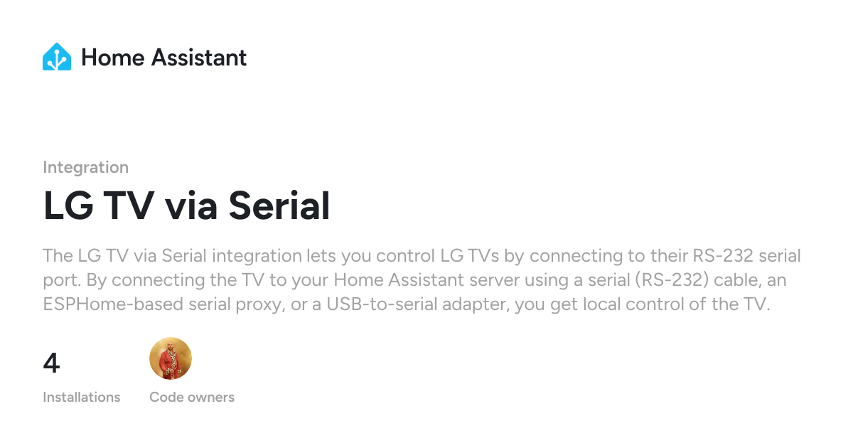 LG TV via Serial - Home Assistant