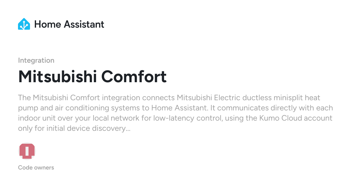 Mitsubishi Comfort - Home Assistant