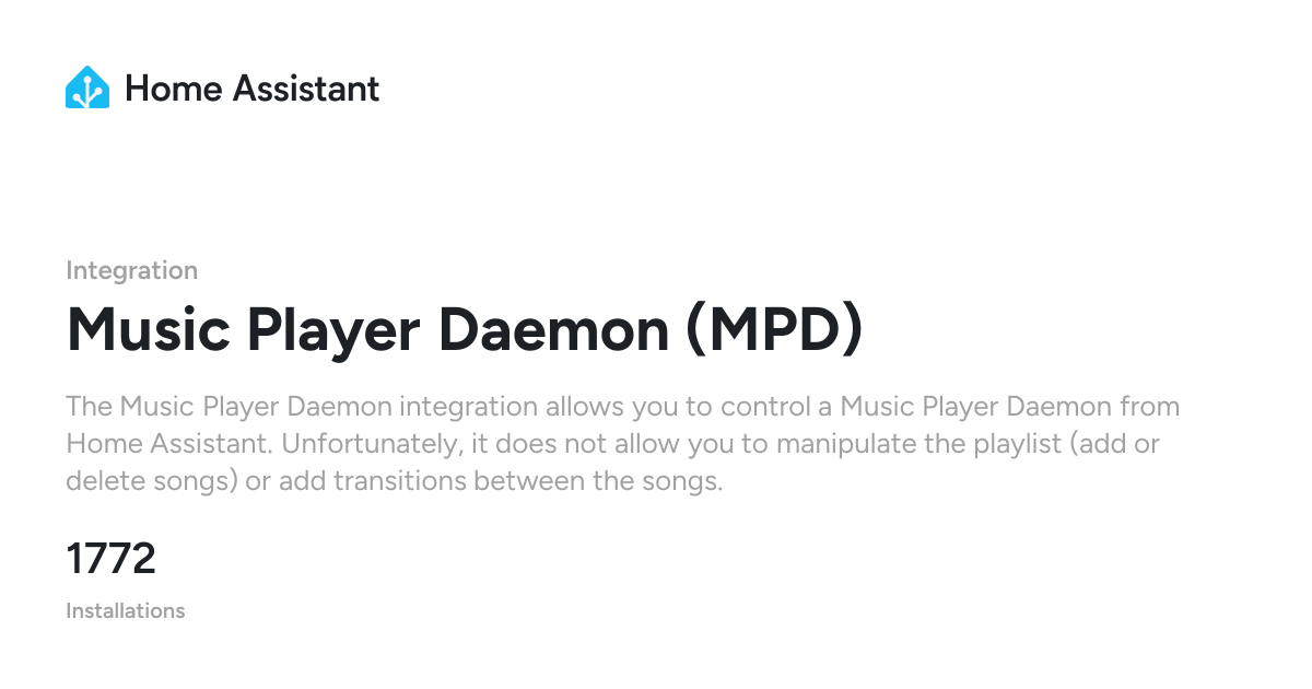 Music Player Daemon (MPD) - Home Assistant