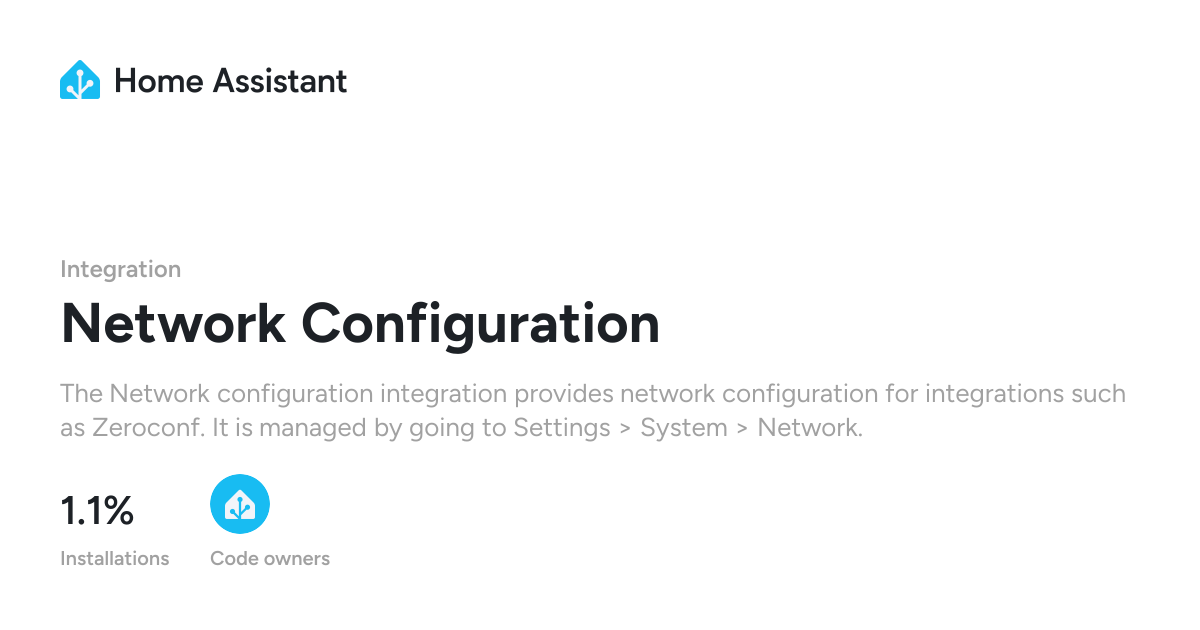 Network Configuration - Home Assistant