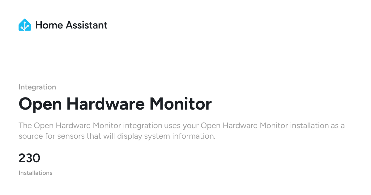 Open Hardware Monitor - Home Assistant