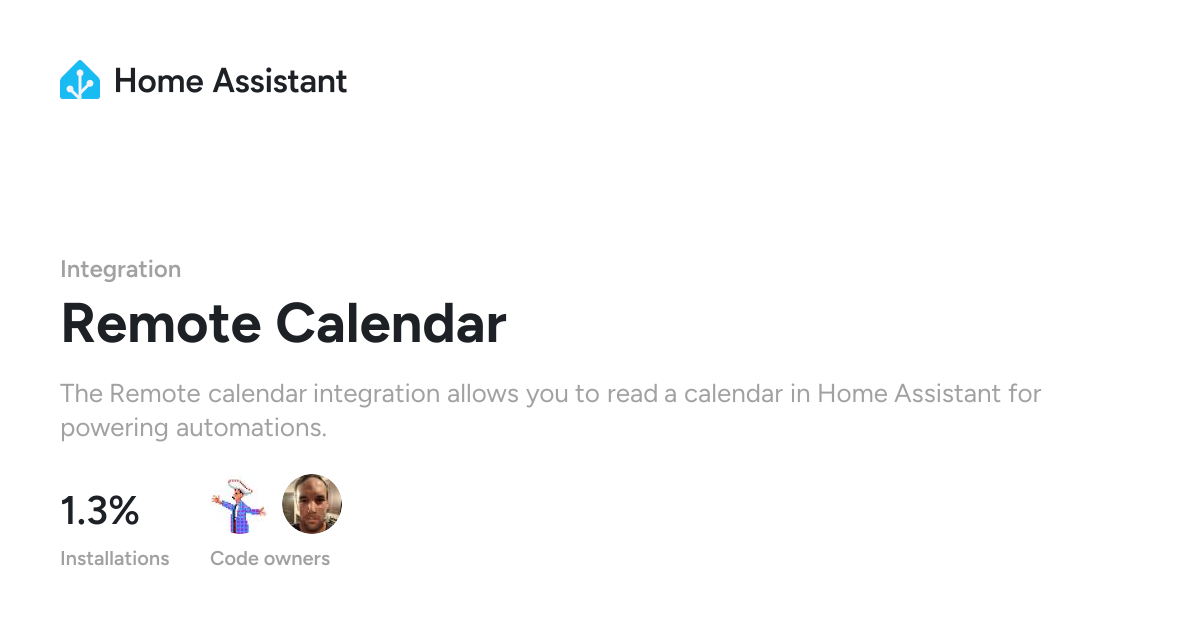 Remote Calendar - Home Assistant