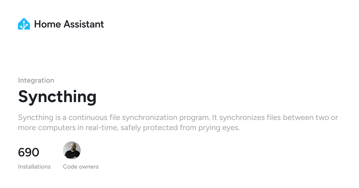 Syncthing - Home Assistant