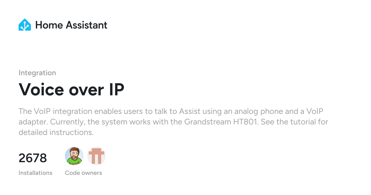 Voice over IP - Home Assistant