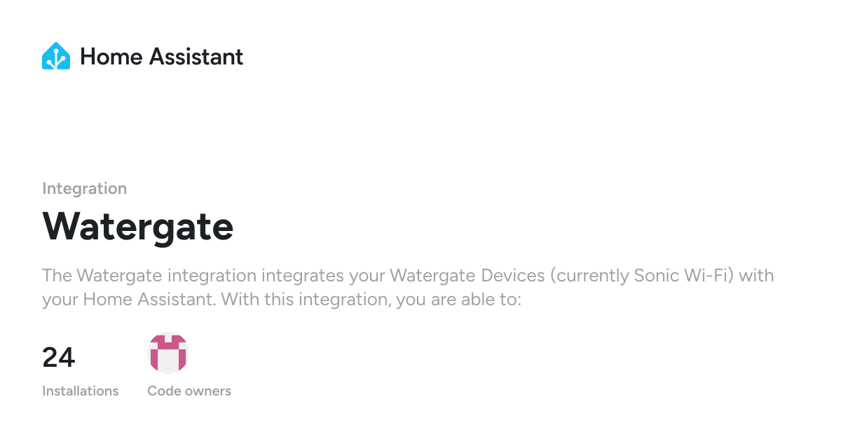 Watergate - Home Assistant